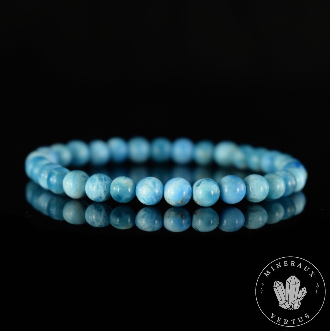 Bracelet Light Blue Apatite Cat's Eye Natural Round Beads 6mm - Etsy