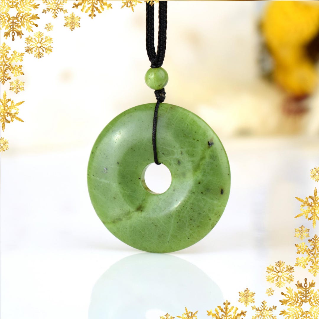 Noble Williamsite Serpentine PI Amulet Pendant - Lucky Donut - Symbol ...