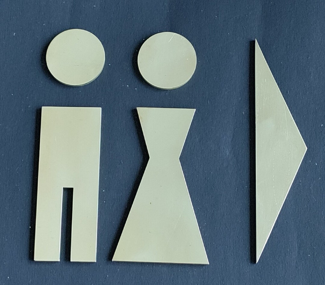 Restroom Door Sign WC Sign Arrow Symbol Wayfinding Sign - Etsy España