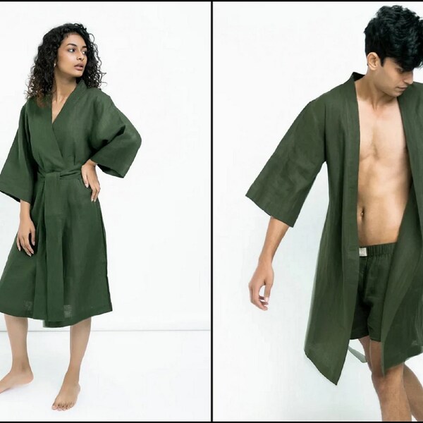 Linen Night Robe - Etsy