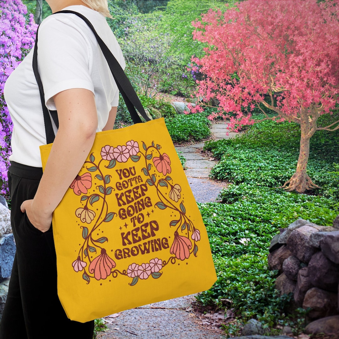 Inspirational Quote Tote Bag, Positive Quote Tote Bag With Florals Gift ...