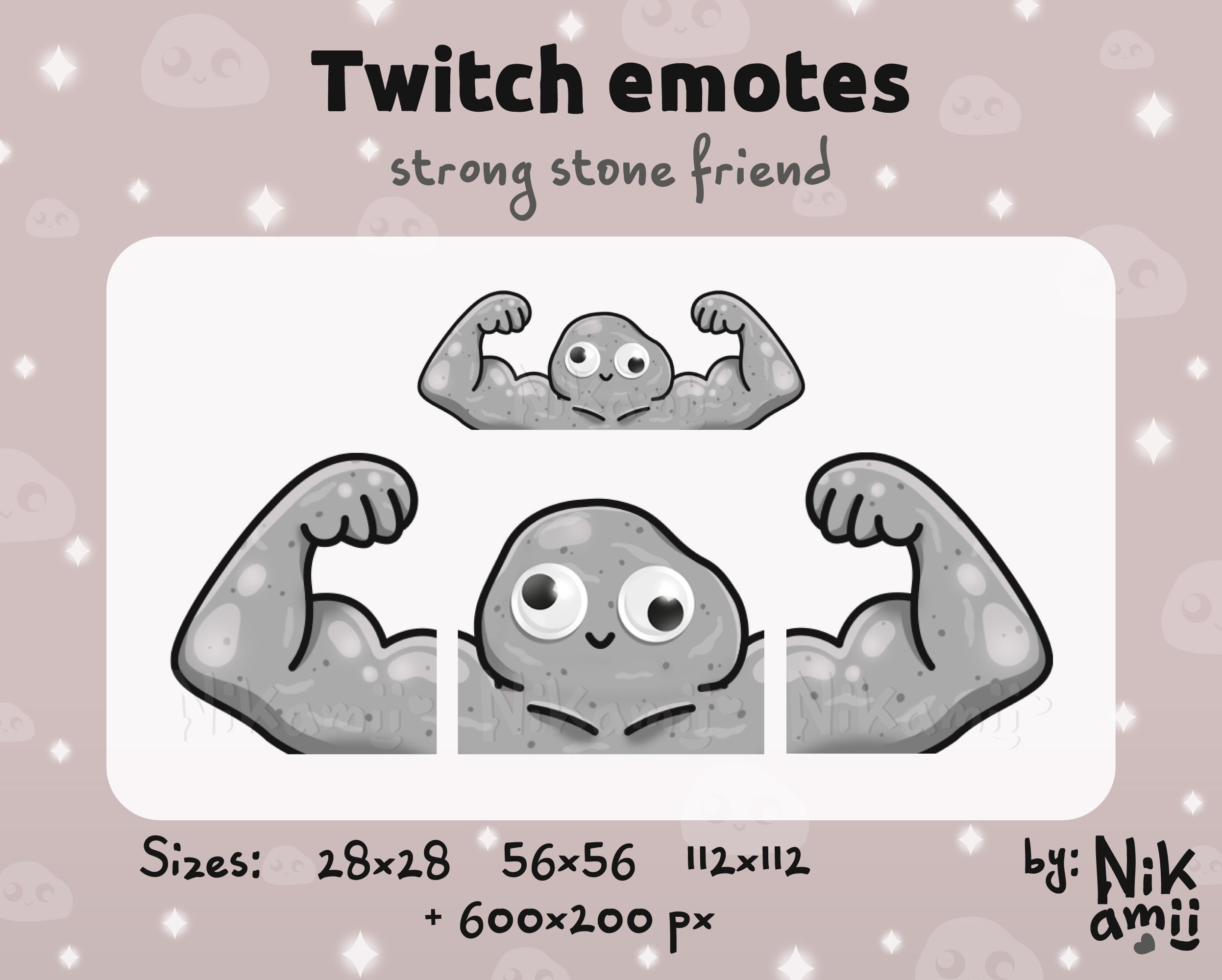 Strong Stone Friend - Emotes / Funny / Streamer / Stream / for Twitch ...