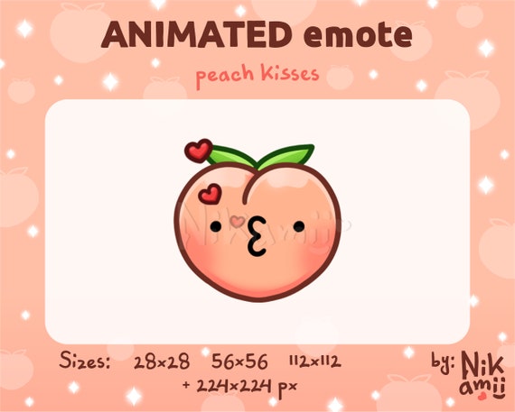 Peach Kisses ANIMATED Emote for Twitch Discord Stream / - Etsy Finland