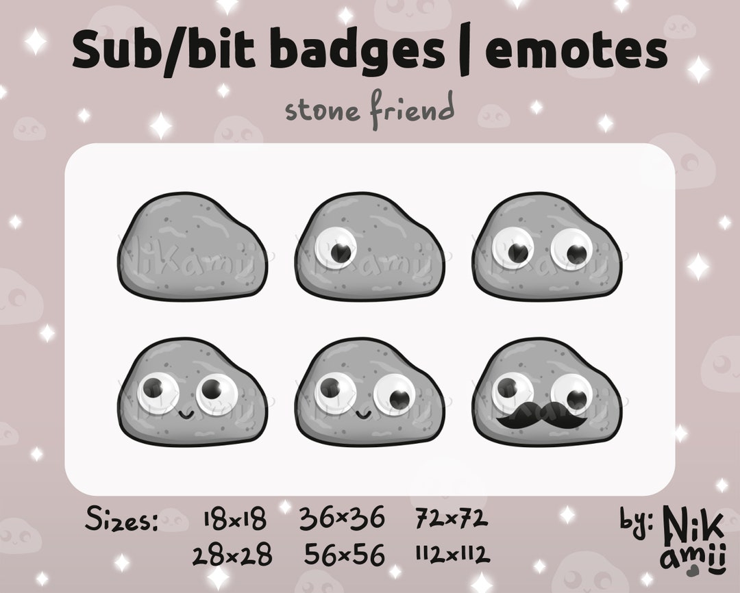 Stone Friend - Sub Badges / Cheer Bit Badges / Emotes / for Twitch ...