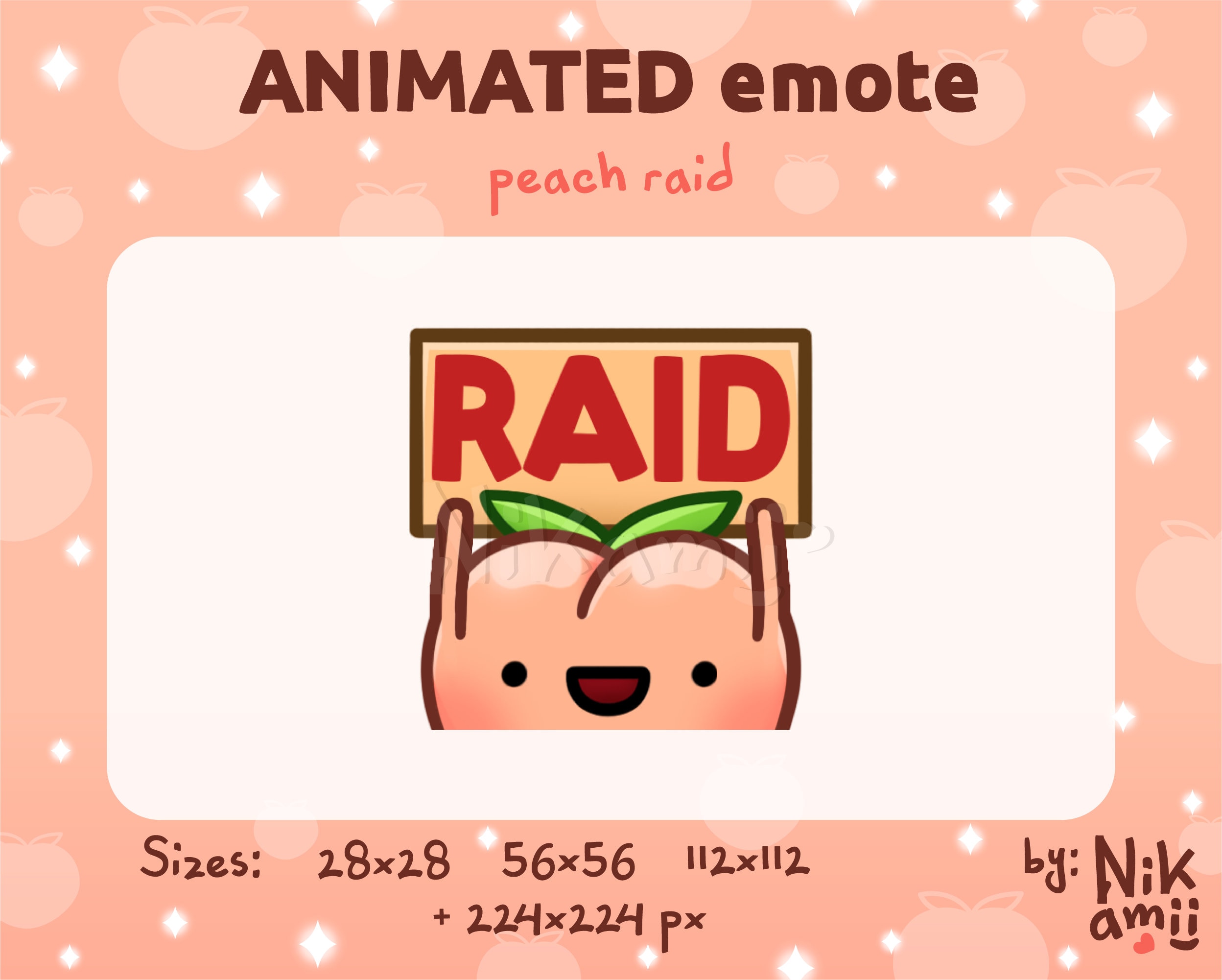 Peach RAID ANIMATED Emote / Stream / GIF / Cute and Funny - Etsy Canada