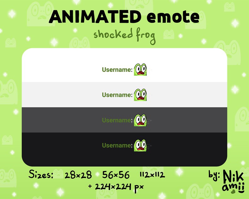 Shocked Frog - ANIMATED Emote / Twitch, Kick Emote, Discord Emote ...