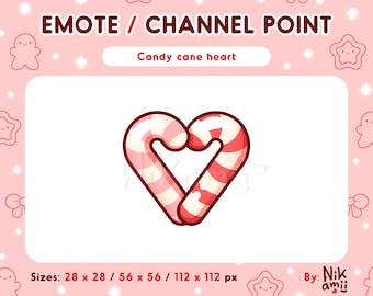 Candy Cane Heart Emote ANIMATED /twitch, Discord / Streamer / Stream ...