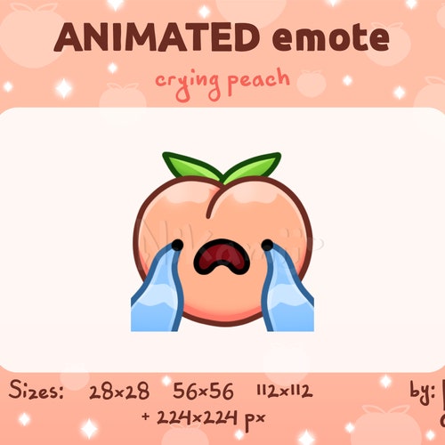 Peach Kisses ANIMATED Emote for Twitch Discord Stream / - Etsy