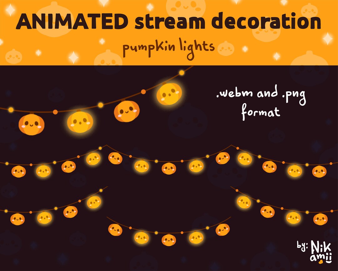 ANIMATED Stream Decoration - Pumpkin Lights / Cute Stream Decor for ...