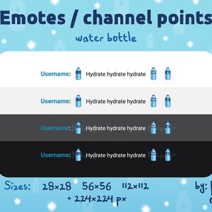 Hydrate / Water Bottle Emote / Channel Point / for Twitch, Discord ...
