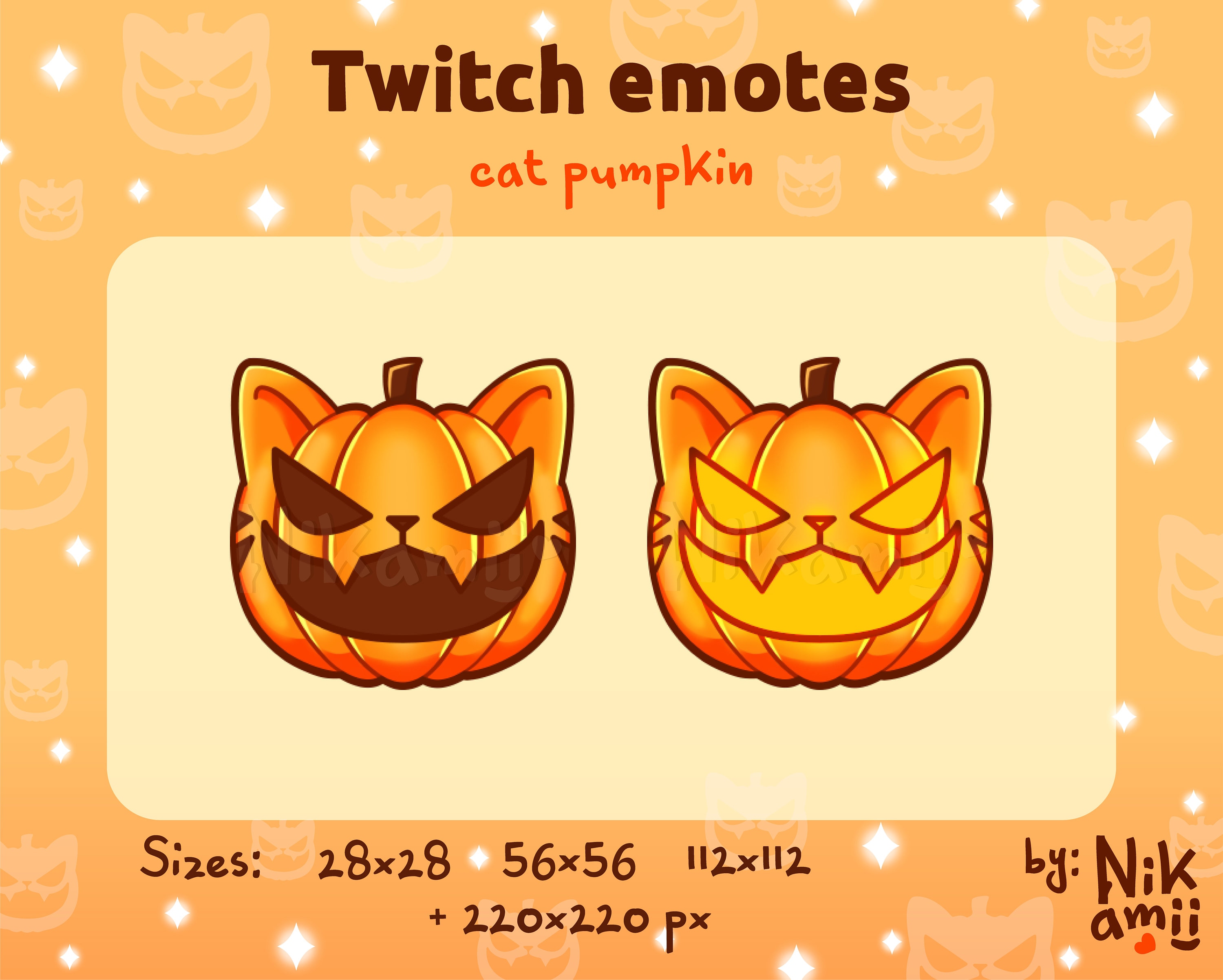 Cat Pumpkin - Emotes / Streamer / Stream / for Twitch, Discord ...