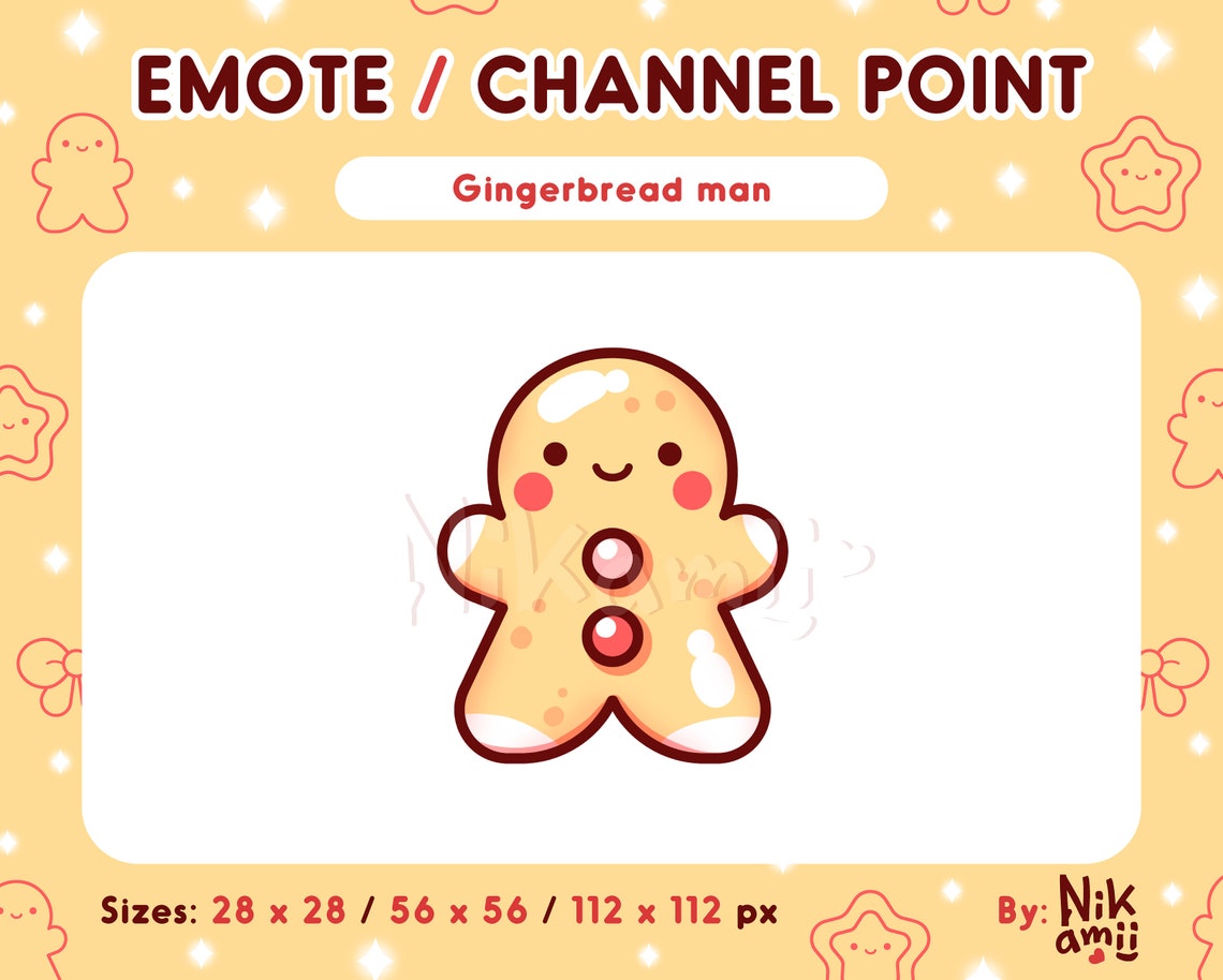 Gingerbread Man Christmas Emote or Channel Point / Cookie Emote ...