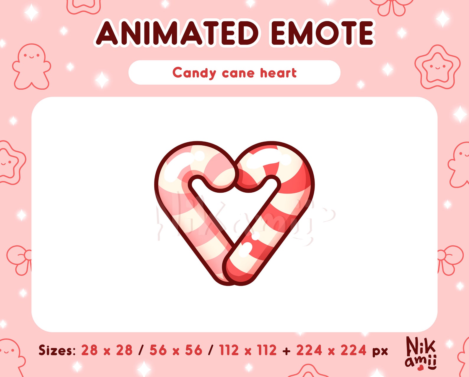 Candy Cane Heart - ANIMATED Emote / for Twitch, Discord / Stream / Cute ...