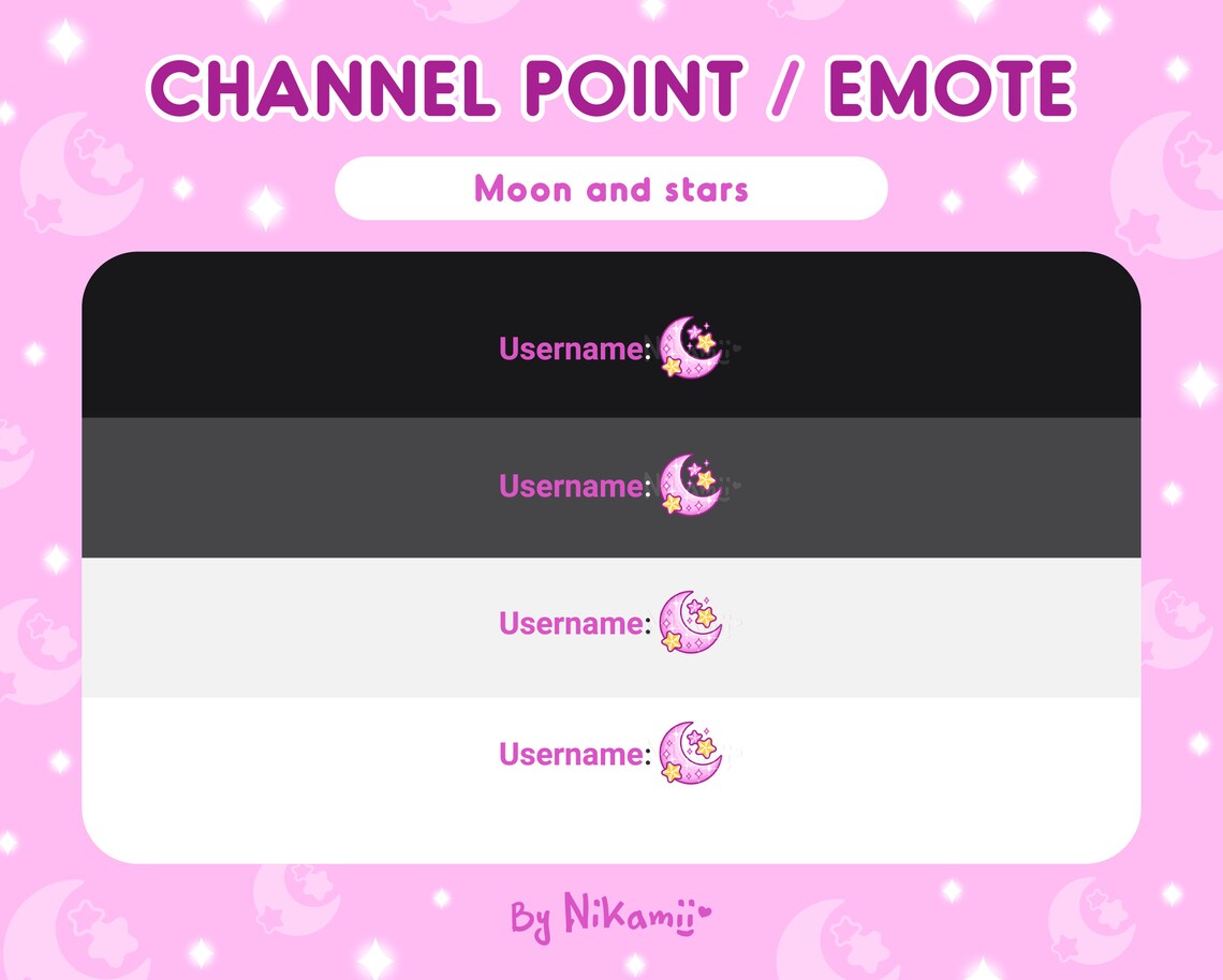 Moon and Stars Channel Point for Twitch / Celestial Cute Purple ...