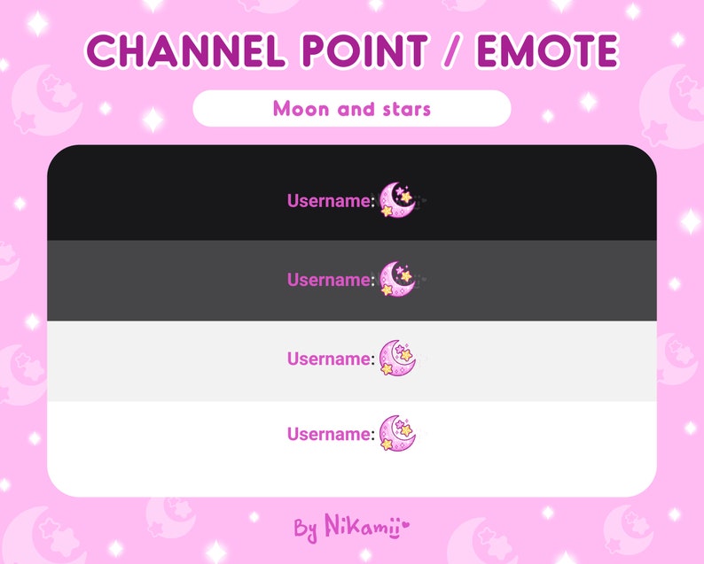 Moon and Stars Channel Point for Twitch / Celestial Cute Purple ...