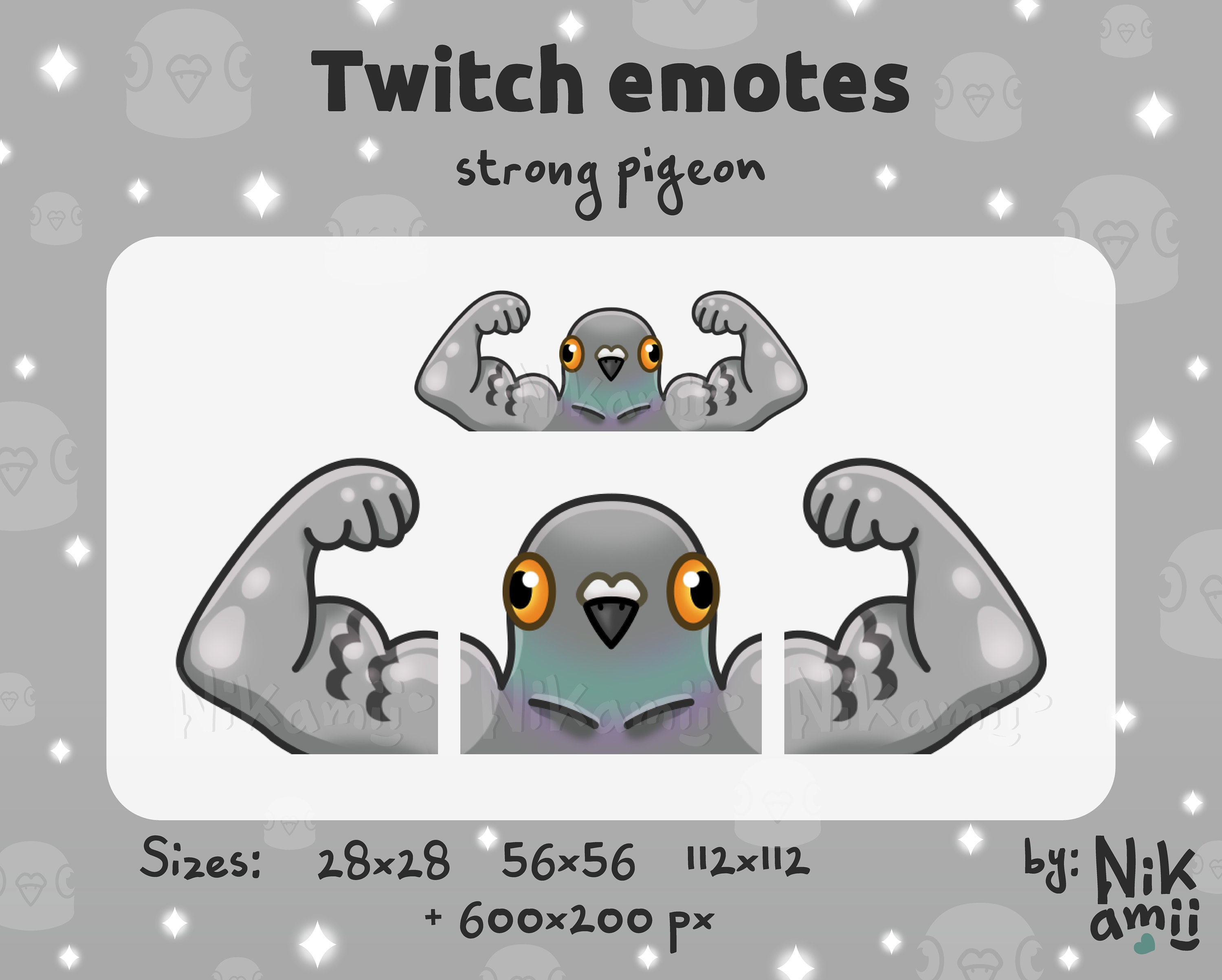 Strong Pigeon Emotes / Funny / Streamer / Stream / for Twitch, Kick ...