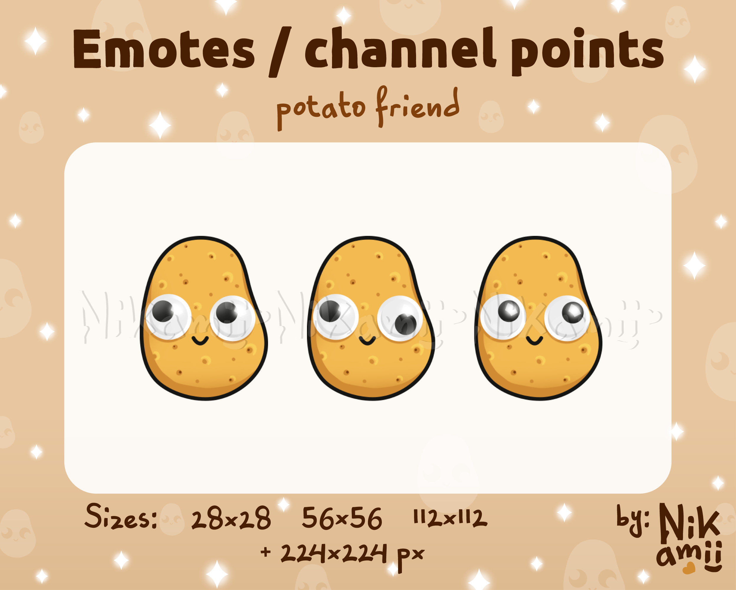 Potato Friend - Emotes / Channel Points / for Twitch, Kick, Discord ...