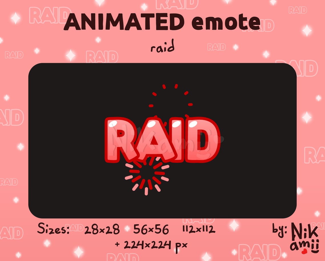 RAID - ANIMATED Emote / for Twitch, Discord, Kick / Stream / Streamer ...