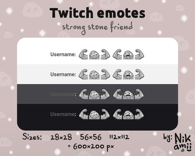 Strong Stone Friend - Emotes / Funny / Streamer / Stream / for Twitch ...
