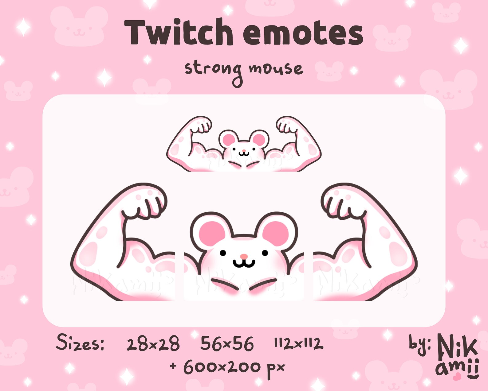 Strong Mouse - Emotes / Funny / Streamer / Stream /for Twitch, Kick ...