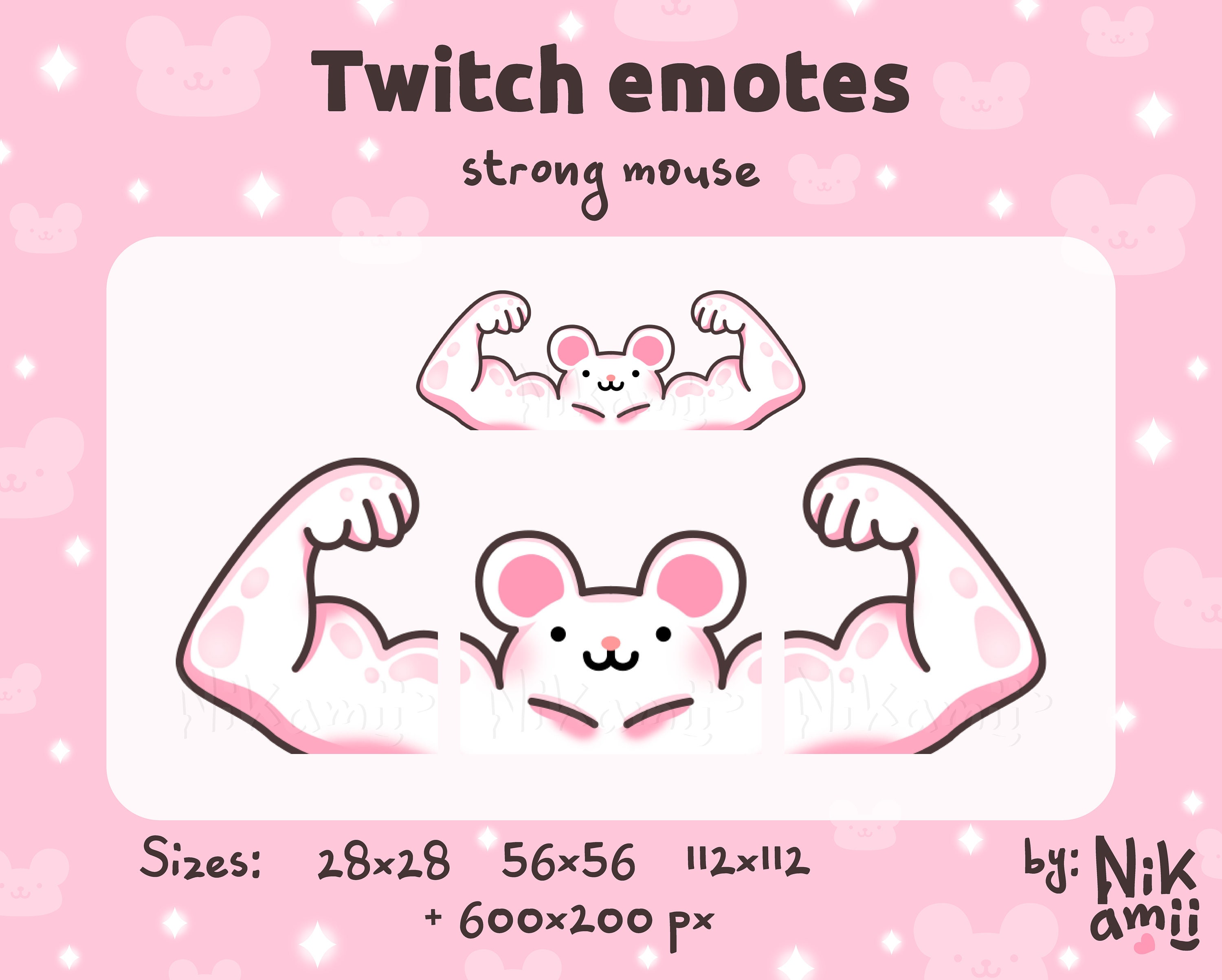 Strong Mouse - Emotes / Funny / Streamer / Stream /for Twitch, Kick ...