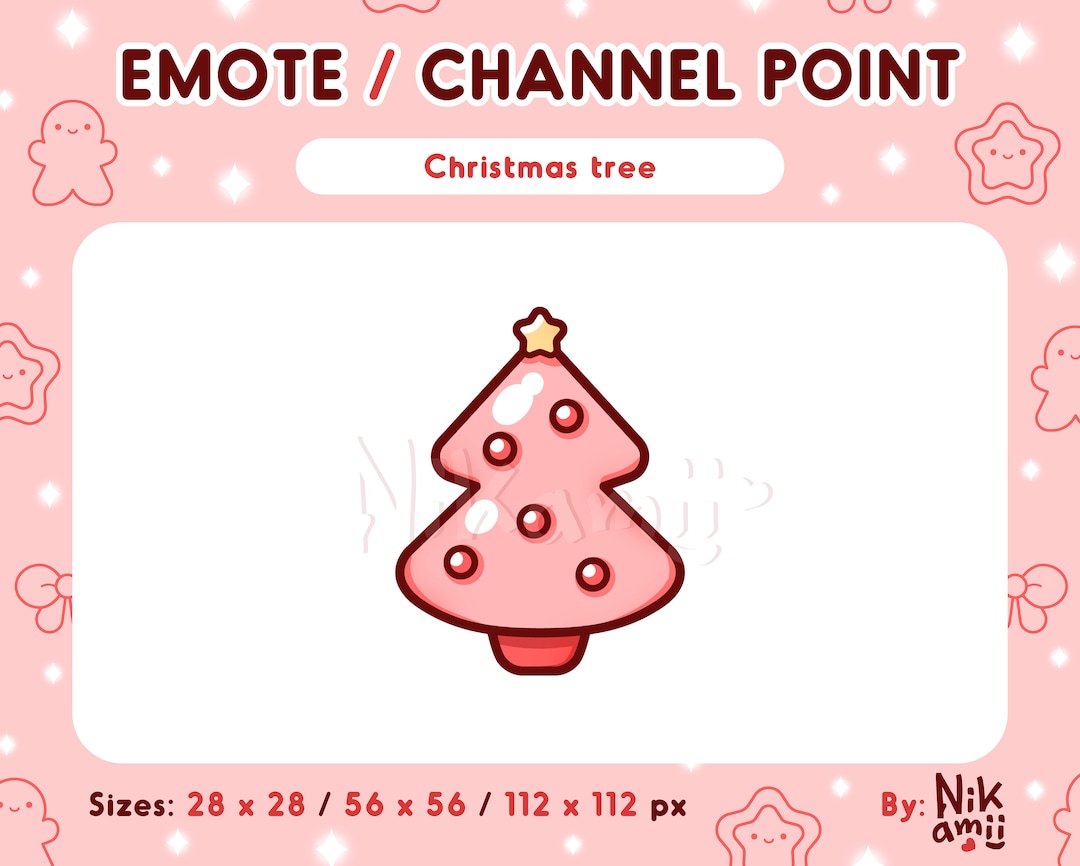 Pink Christmas Tree Channel Point or Emote / Cute Winter Channel Points ...