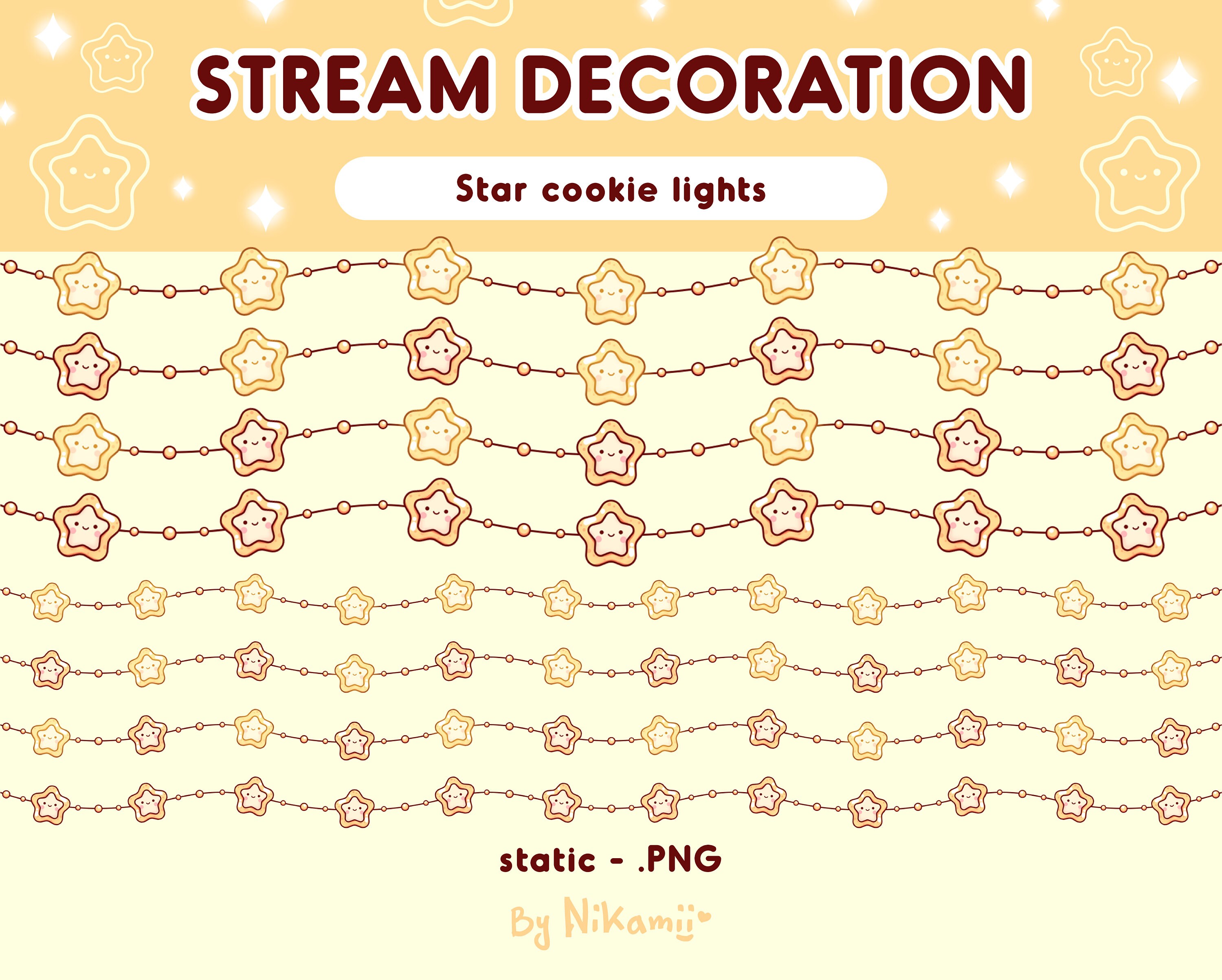 ANIMATED Stream Decoration Star Cookie Lights / Cute Stream Decor for ...
