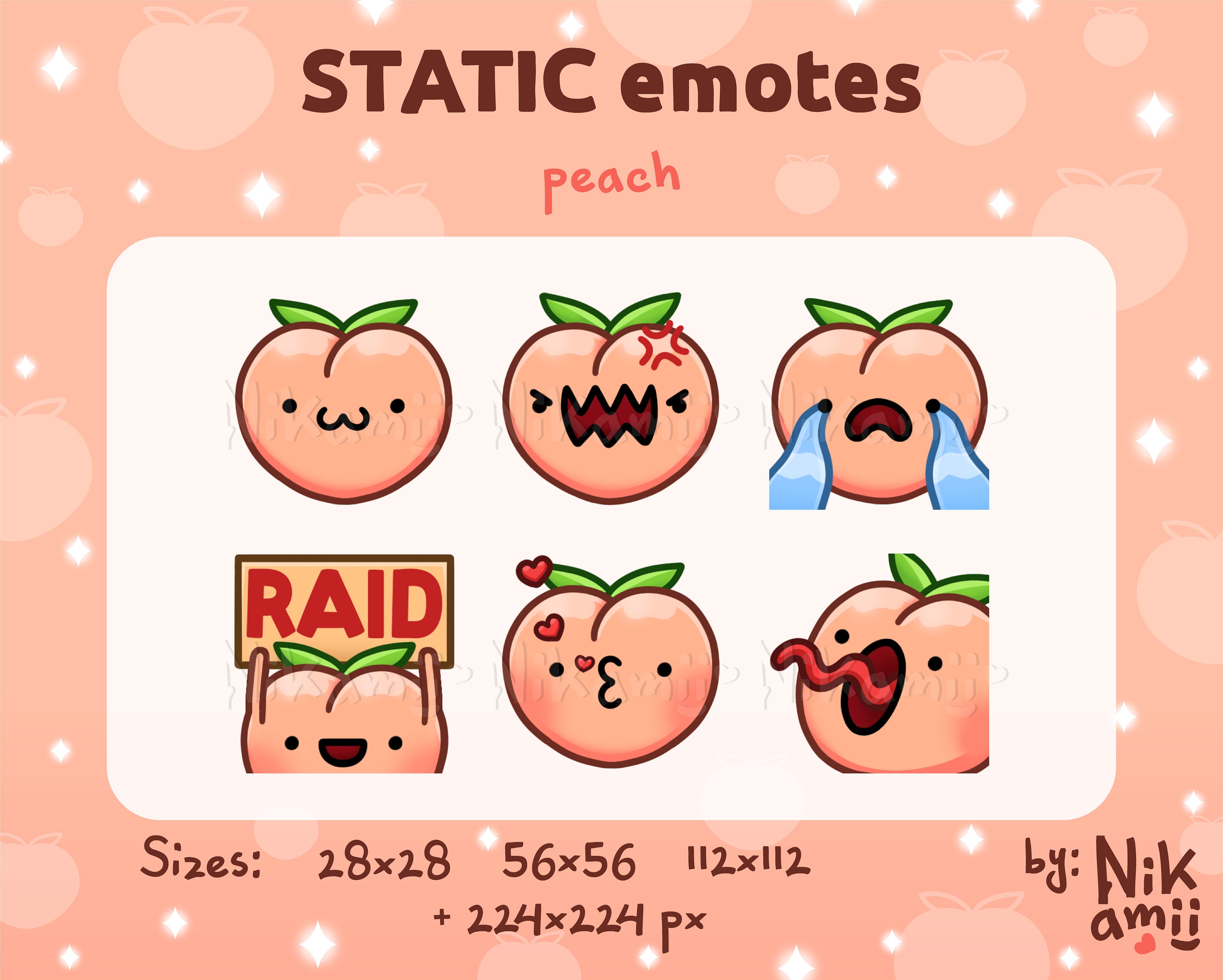 Peach - STATIC Emotes / Discord, Kick / Weird and Funny Emote Set ...