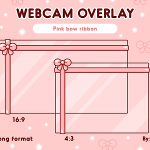 Webcam Overlay - Pink Bow Ribbon / Cute Pink Static Png Webcam Border ...