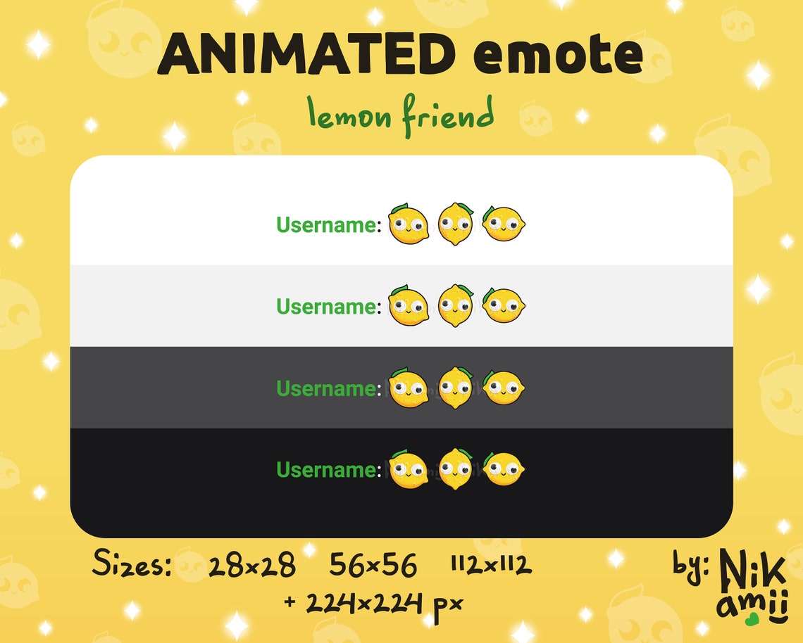 Lemon Friend - ANIMATED Emote / Cute Lemon With Googly Eyes / for ...