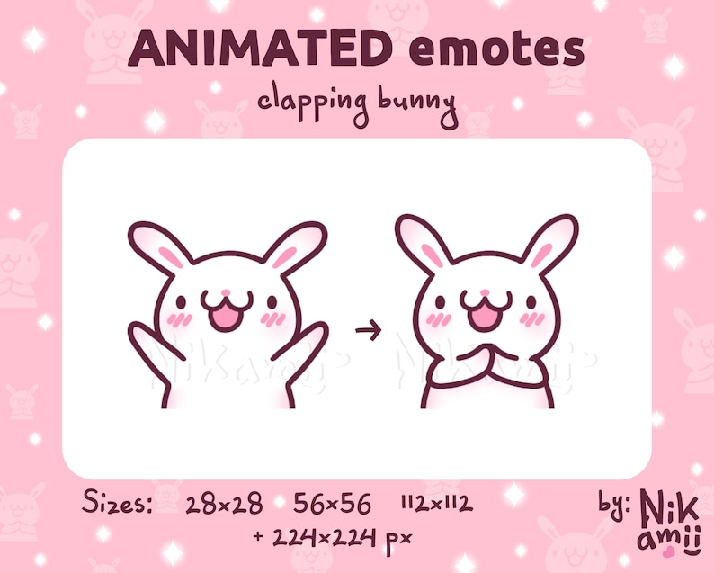 Clapping Bunny - ANIMATED Emote / Clap Animated Emote for Twitch, Kick ...