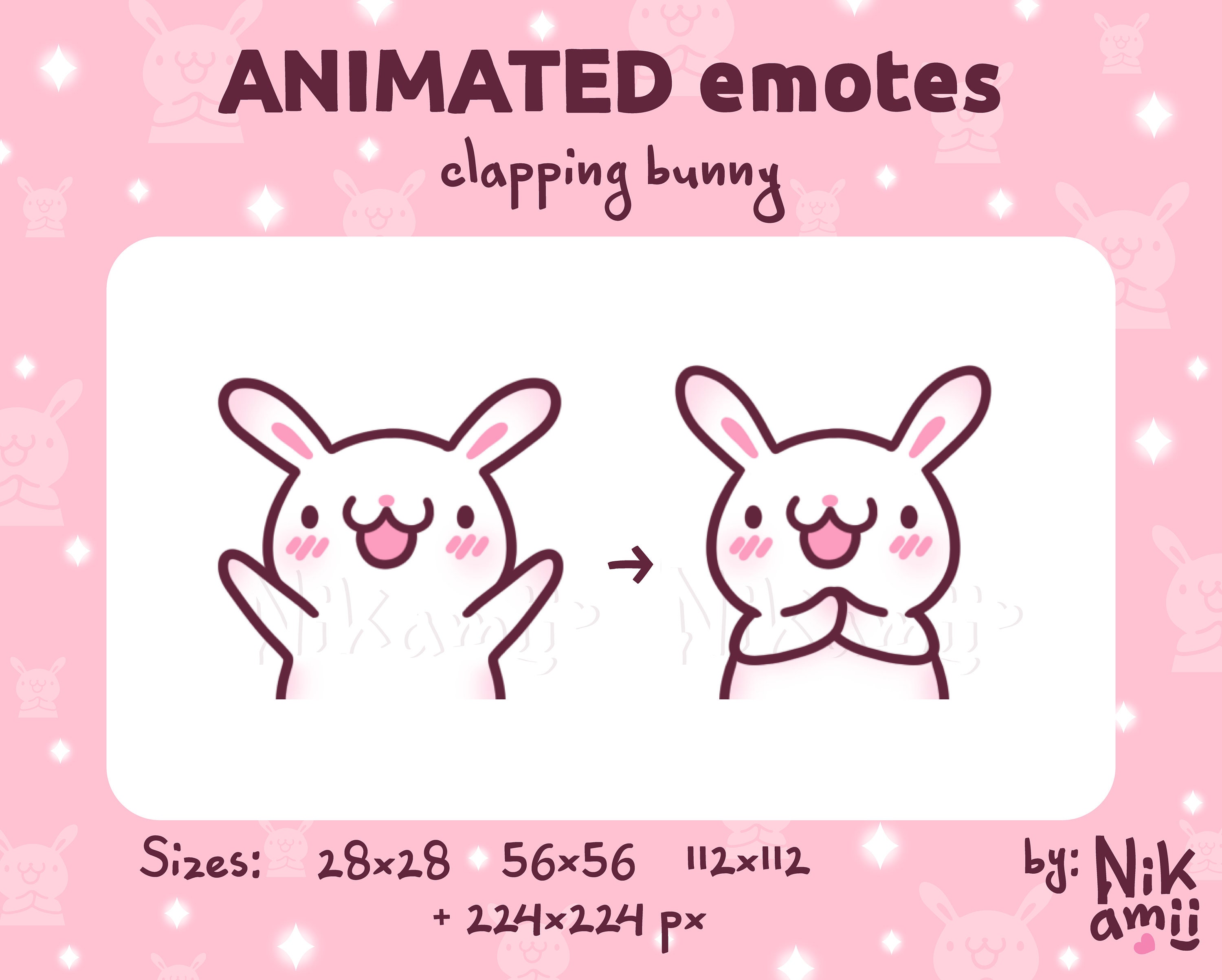 Clapping Bunny - ANIMATED Emote / Clap Animated Emote for Twitch, Kick ...