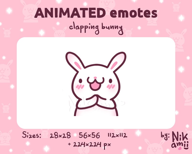 Clapping Bunny - ANIMATED Emote / Clap Animated Emote for Twitch, Kick ...