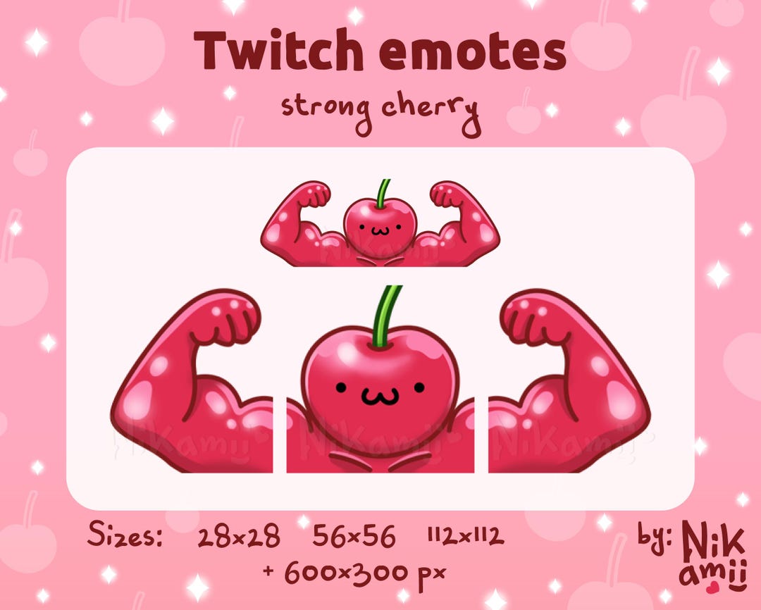 Strong Cherry - Emotes / Funny / Streamer / Stream / for Twitch, Kick ...