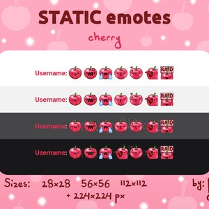 Cherry - STATIC Emotes / for Twitch, Discord, Kick / Weird and Funny ...