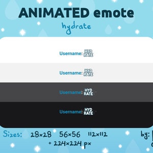 Hydrate - ANIMATED Emote / Text Emote / for Twitch, Discord, Kick ...