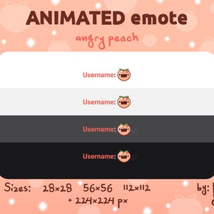 Angry Peach - ANIMATED Emote for Twitch, Discord, Kick Stream / Angry ...