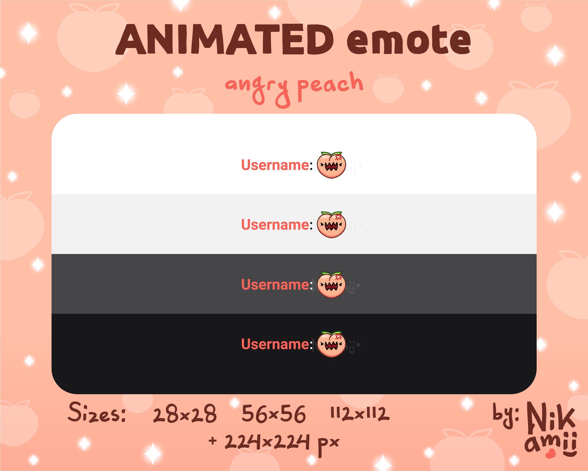 Angry Peach - ANIMATED Emote for Twitch, Discord, Kick Stream / Angry ...