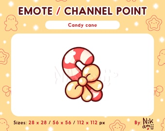 Candy Cane Heart Channel Point / Emote / Cute Christmas, Winter ...