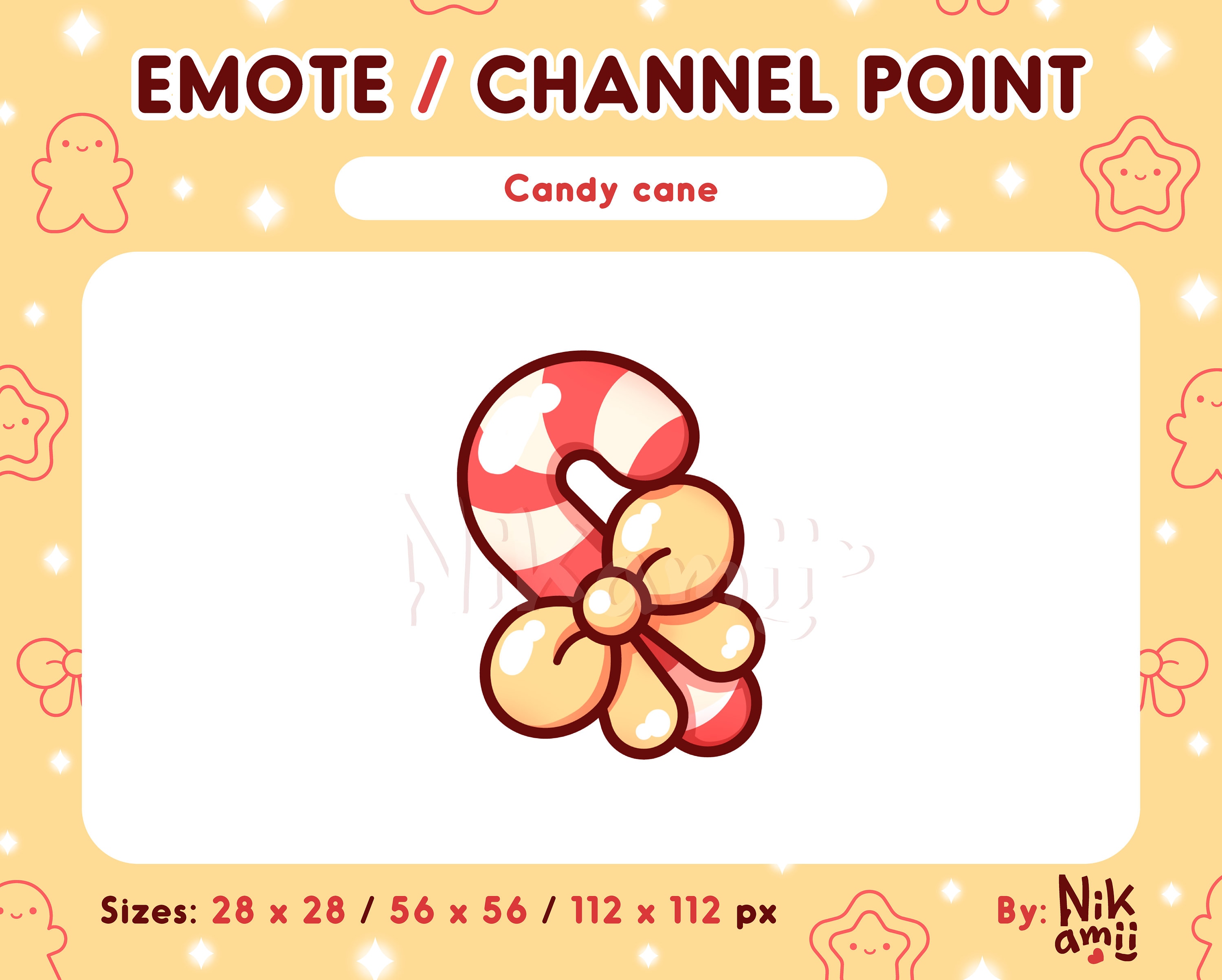 Candy Cane Emote / Channel Point / Stream / Christmas Holiday Theme ...