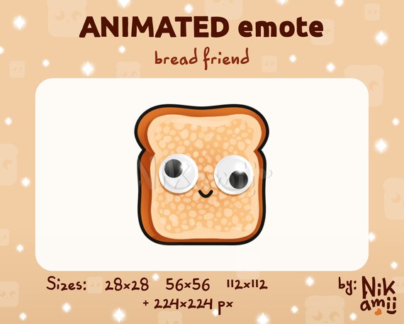 Bread Friend ANIMATED Emote / Cute Piece of Bread With | Etsy