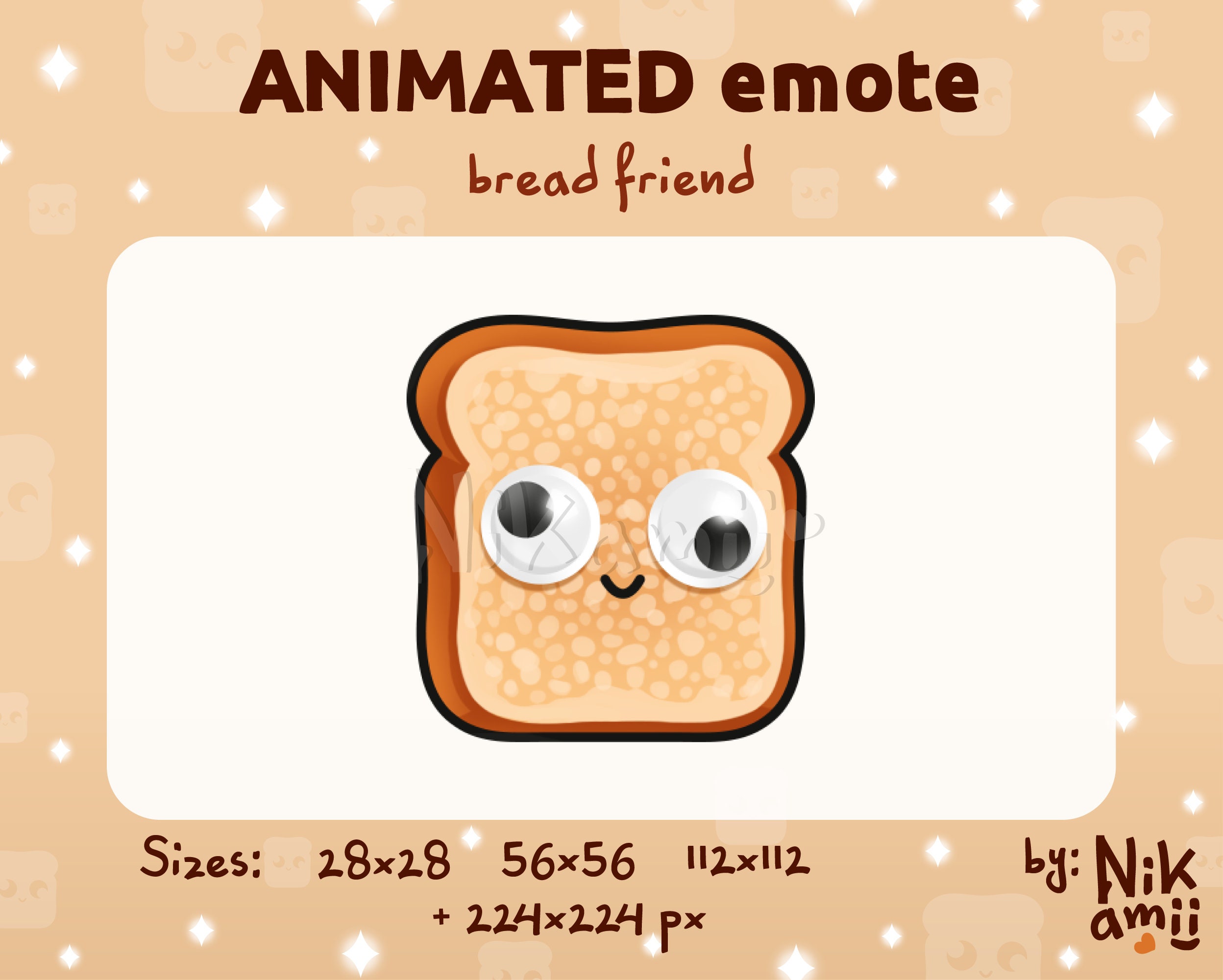 Bread Friend - ANIMATED Emote / Cute Piece of Bread With Googly Eyes ...
