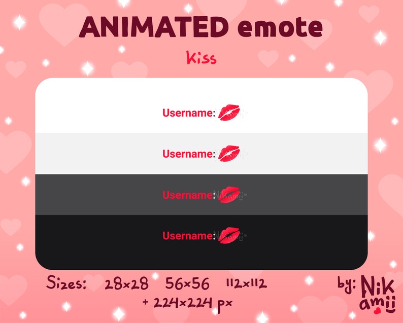 Red Lipstick Kiss - ANIMATED Emote / for Twitch, Kick, Discord / Stream ...