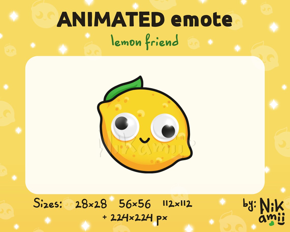 Lemon Friend - ANIMATED Emote / Cute Lemon With Googly Eyes / for ...