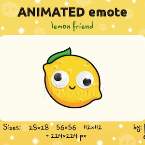 Lemon Friend - ANIMATED Emote / Cute Lemon With Googly Eyes / for ...