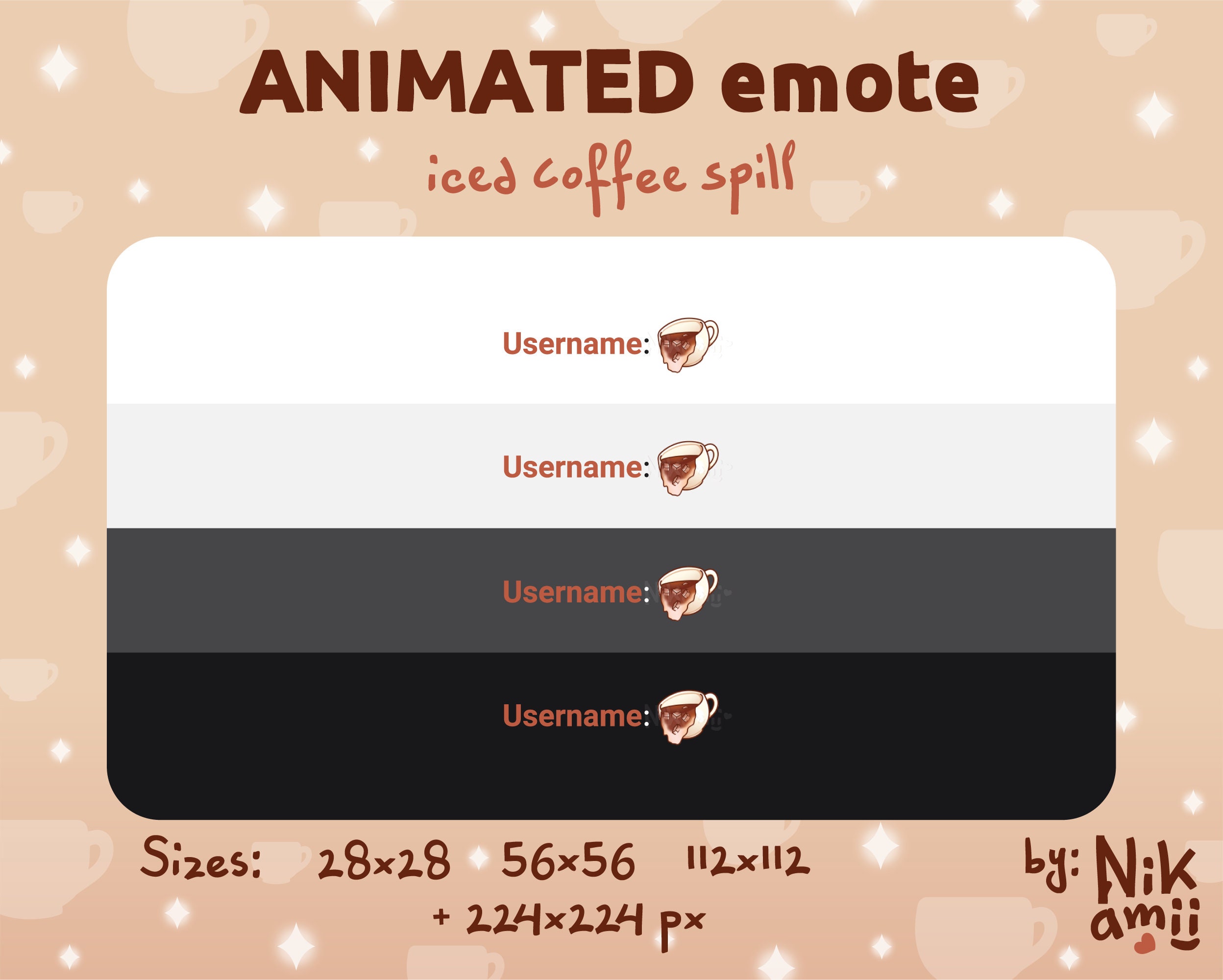Iced Coffee Spill - ANIMATED Emote / for Twitch, Discord, Kick ...