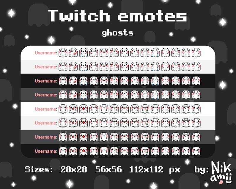 Ghost - Emotes / Emotions Set / Pixel Art / Streamer / Stream / for ...