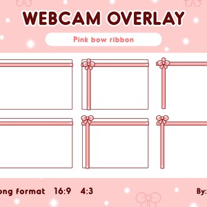 Webcam Overlay - Pink Bow Ribbon / Cute Pink Static Png Webcam Border ...