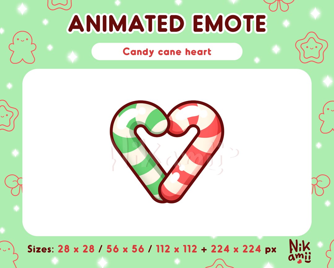 Candy Cane Heart - ANIMATED Emote / for Twitch, Discord / Stream / Cute ...