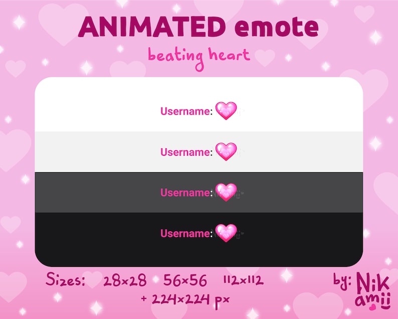 Bright Pink Beating Heart - ANIMATED Emote / for Twitch, Discord, Kick ...